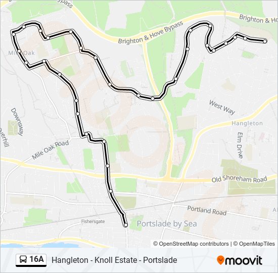 16a Route: Schedules, Stops & Maps - Portslade-By-Sea (Updated)