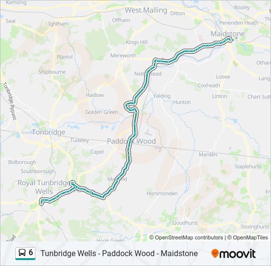 6 Route: Schedules, Stops & Maps - Tunbridge Wells (Updated)