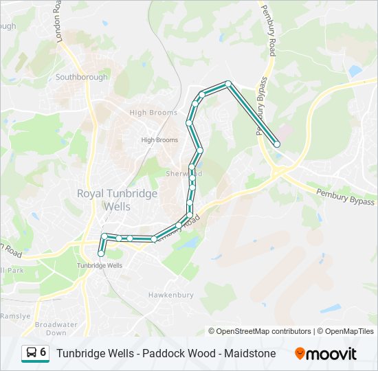 6 Route: Schedules, Stops & Maps - Pembury (Updated)