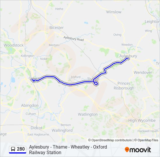 280 Route: Schedules, Stops & Maps - Oxford City Centre (Updated)