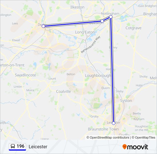196 Route: Schedules, Stops & Maps - Leicester (Updated)