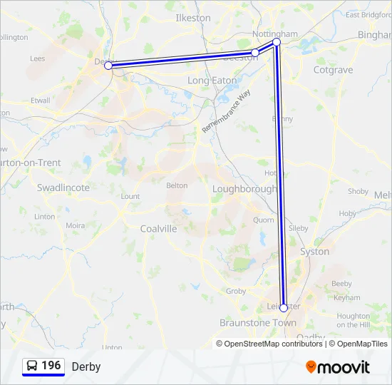 196 Route: Schedules, Stops & Maps - Derby (Updated)