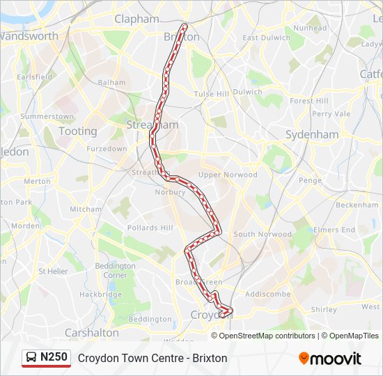 N250 Route: Schedules, Stops & Maps - Brixton (Updated)