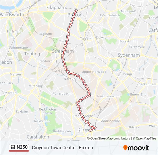n250 Route: Schedules, Stops & Maps - Brixton (Updated)