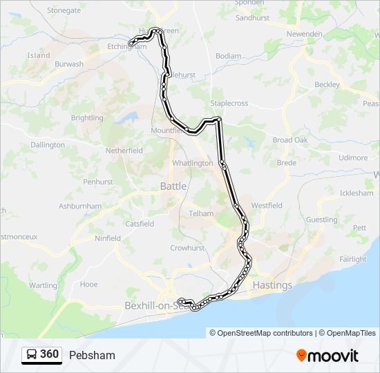 360 Route: Schedules, Stops & Maps - Pebsham (Updated)