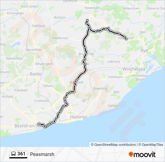 361 Route: Schedules, Stops & Maps - Peasmarsh (Updated)