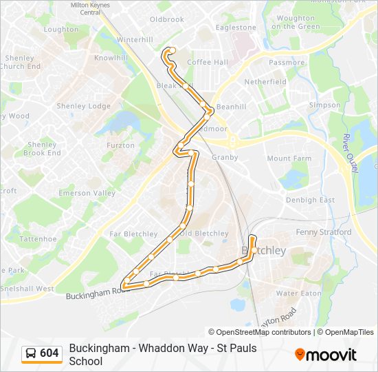 604 Route: Schedules, Stops & Maps - Bletchley (Updated)