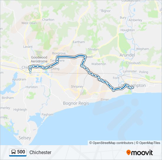 500 Route: Schedules, Stops & Maps - Chichester (Updated)
