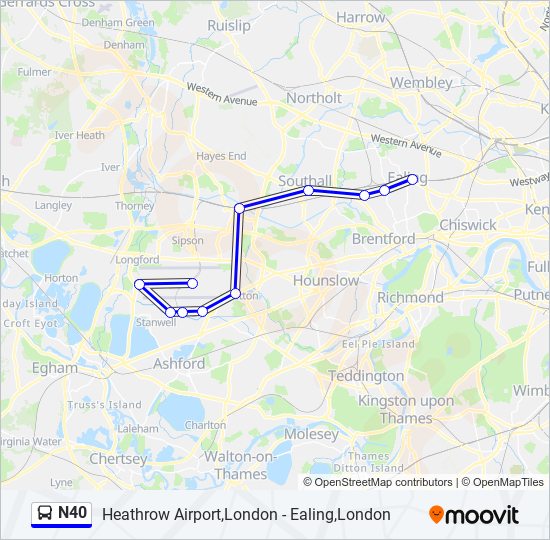 n40 Route: Schedules, Stops & Maps - Ealing (Updated)