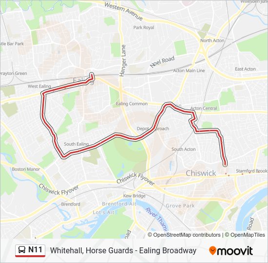 N11 Route: Schedules, Stops & Maps - Whitehall, Horse Guards (Updated)