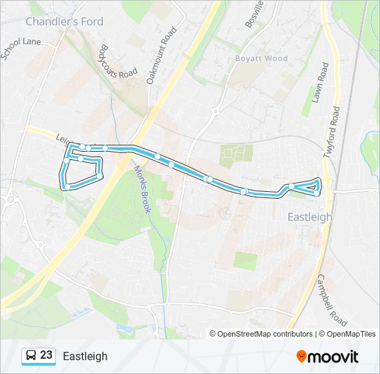 23 Route: Schedules, Stops & Maps - Eastleigh (Updated)