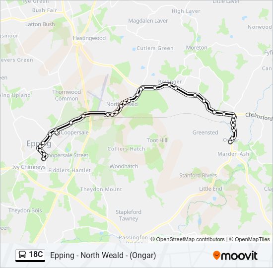 18c Route: Schedules, Stops & Maps - Epping (Updated)