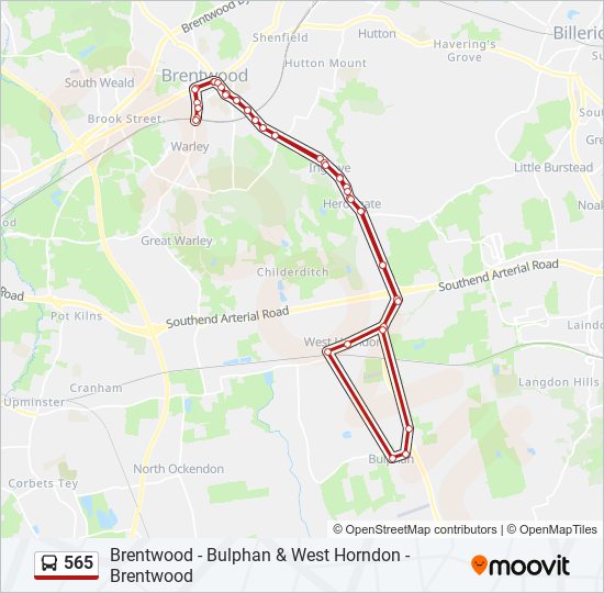 565 Route: Schedules, Stops & Maps - Brentwood (Updated)