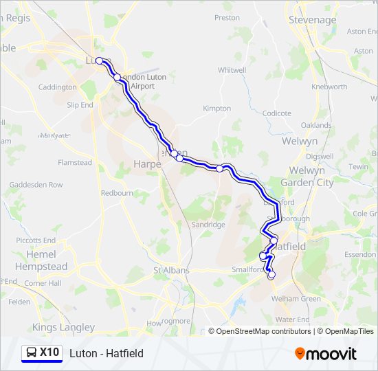 x10 Route: Schedules, Stops & Maps - Hatfield (Updated)