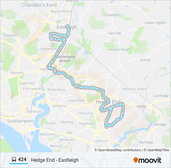424 Route: Schedules, Stops & Maps - Eastleigh (Updated)