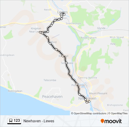123 Route: Schedules, Stops & Maps - Lewes (Updated)