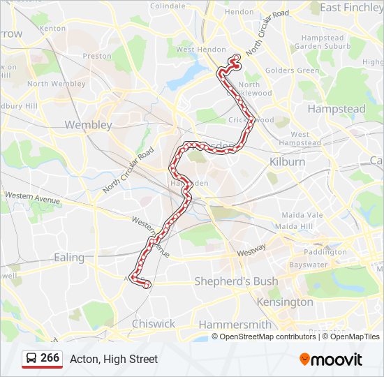 266 Route: Schedules, Stops & Maps - Acton, High Street (Updated)