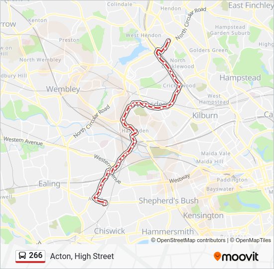 266 Route: Schedules, Stops & Maps - Acton, High Street (Updated)
