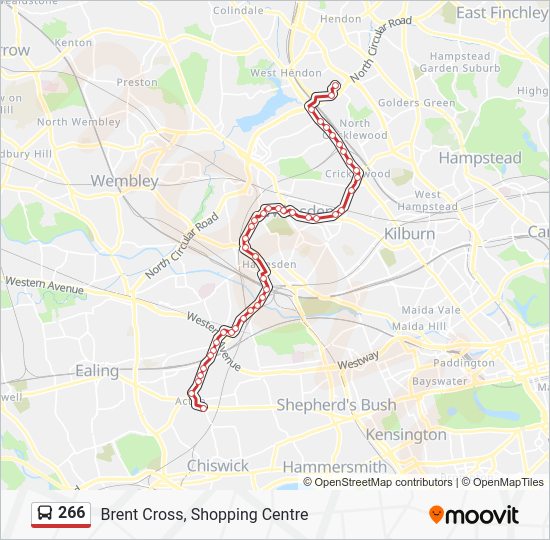 266 Route: Schedules, Stops & Maps - Acton, High Street (Updated)