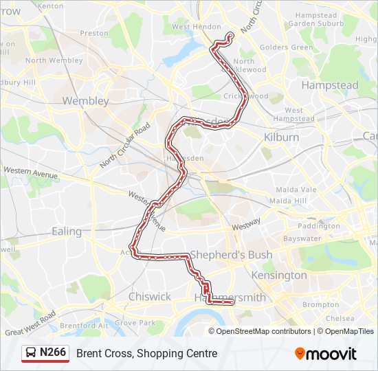 n266 Route: Schedules, Stops & Maps - Brent Cross, Shopping Centre ...