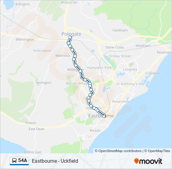 54a Route: Schedules, Stops & Maps - Polegate (Updated)