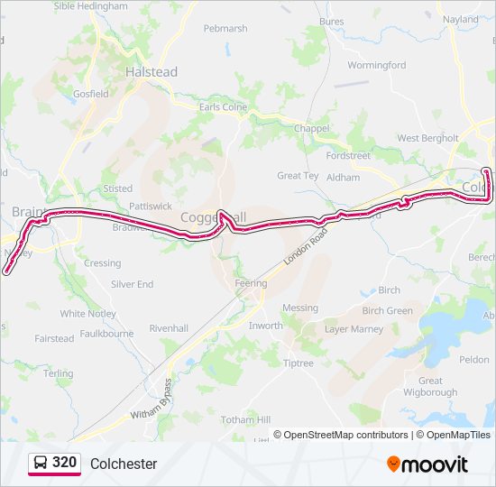 320 Route: Schedules, Stops & Maps - Colchester (Updated)