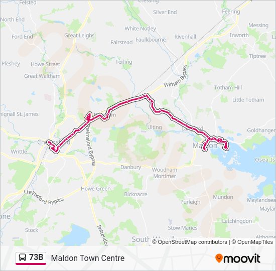 73B Route: Schedules, Stops & Maps - Maldon Town Centre (Updated)