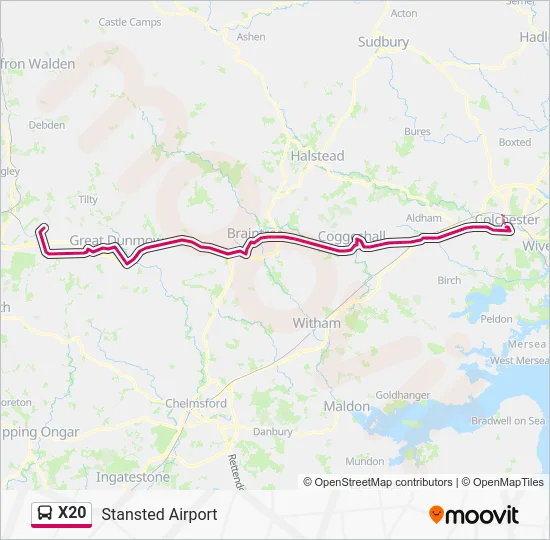 X20 Route: Schedules, Stops & Maps - Stansted Airport (Updated)