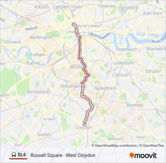 sl6 Route: Schedules, Stops & Maps - Russell Square (Updated)