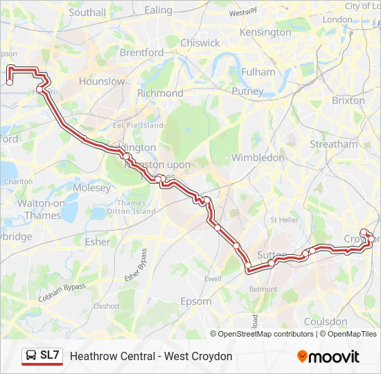 SL7 Route: Schedules, Stops & Maps - Heathrow Central (Updated)
