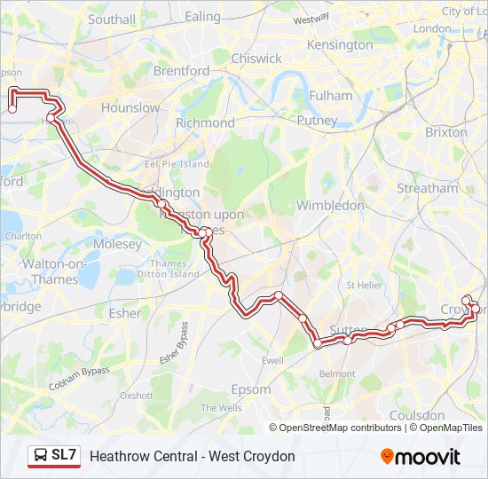 sl7 Route: Schedules, Stops & Maps - Heathrow Central (Updated)
