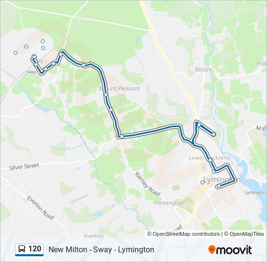 120 Route: Schedules, Stops & Maps - Lymington (Updated)