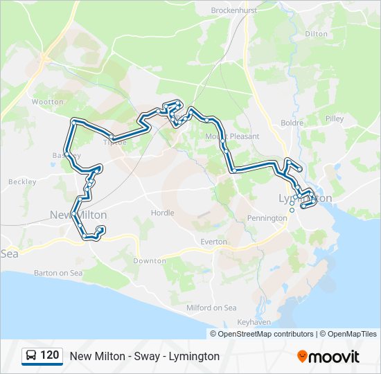 120 Route: Schedules, Stops & Maps - Lymington (Updated)