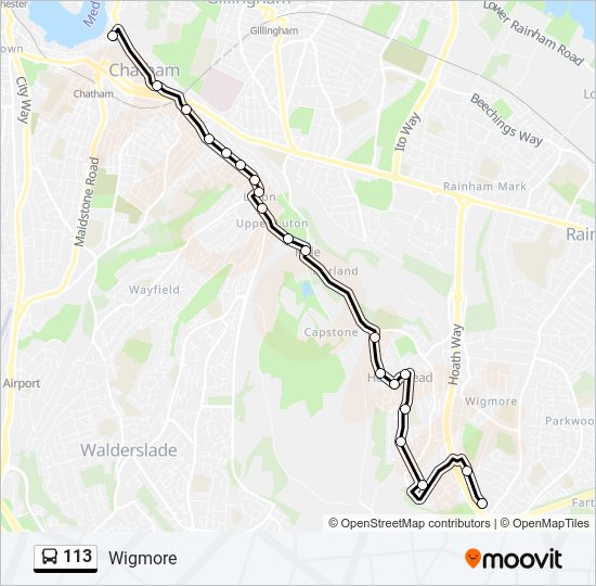 113 Route: Schedules, Stops & Maps - Wigmore (Updated)