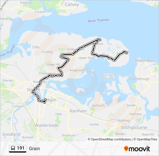 191 Route: Schedules, Stops & Maps - Grain (Updated)