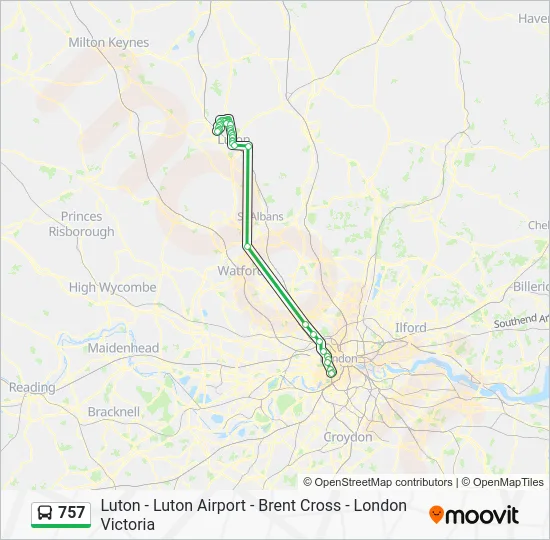 757 Route: Schedules, Stops & Maps - Leagrave (Updated)