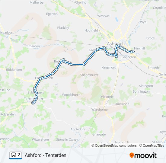 2 Route: Schedules, Stops & Maps - Willesborough (Updated)
