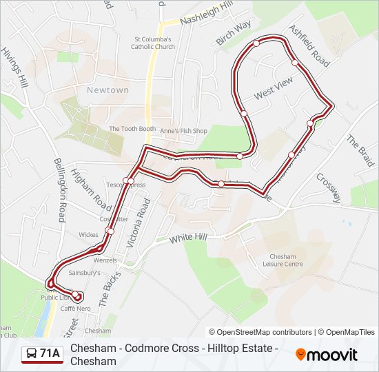 71a Route: Schedules, Stops & Maps - Chesham (Updated)