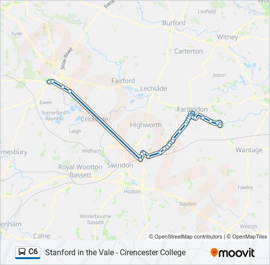 c6 Route: Schedules, Stops & Maps - Cirencester (Updated)