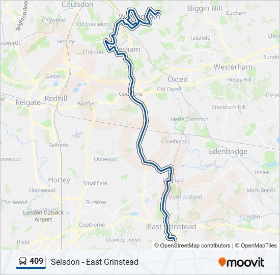 409 Route: Schedules, Stops & Maps - Chelsham (Updated)