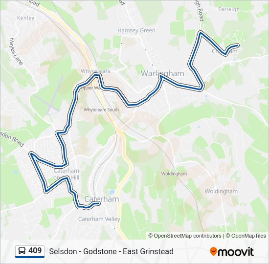 409 Route: Schedules, Stops & Maps - Chelsham (Updated)