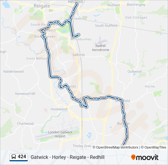 424 Route: Schedules, Stops & Maps - Copthorne (Updated)