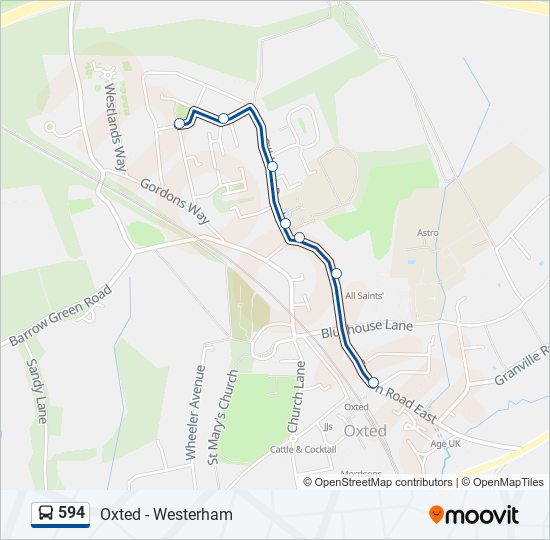 594 Route: Schedules, Stops & Maps - Oxted (Updated)