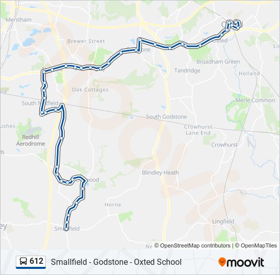 612 Route: Schedules, Stops & Maps - Smallfield (Updated)