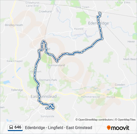 646 Route: Schedules, Stops & Maps - East Grinstead (Updated)