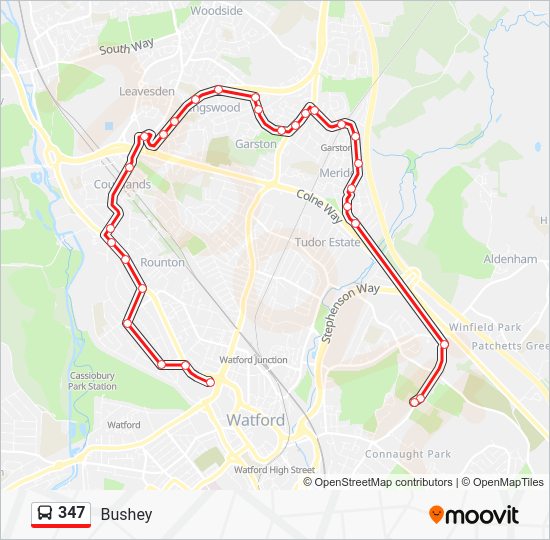347 Route: Schedules, Stops & Maps - Bushey (Updated)