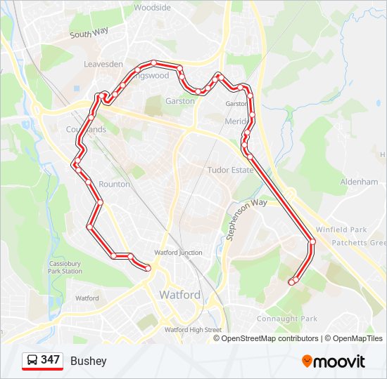 347 Route: Schedules, Stops & Maps - Bushey (Updated)