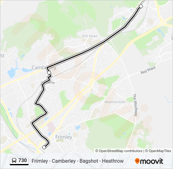 730 Route: Schedules, Stops & Maps - Bagshot (Updated)