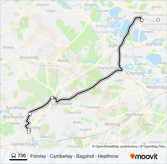 730 Route: Schedules, Stops & Maps - Frimley (Updated)