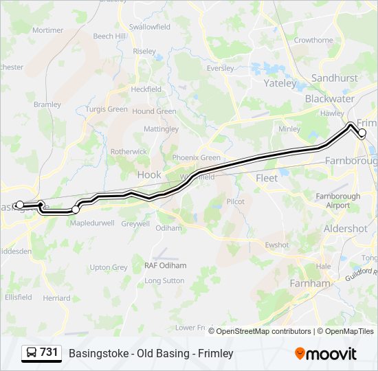 731 Route: Schedules, Stops & Maps - Frimley (Updated)